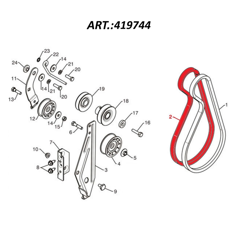 Ремень привода хода 1/2″×34.5″ Craftsman (419744) по доступной цене ...